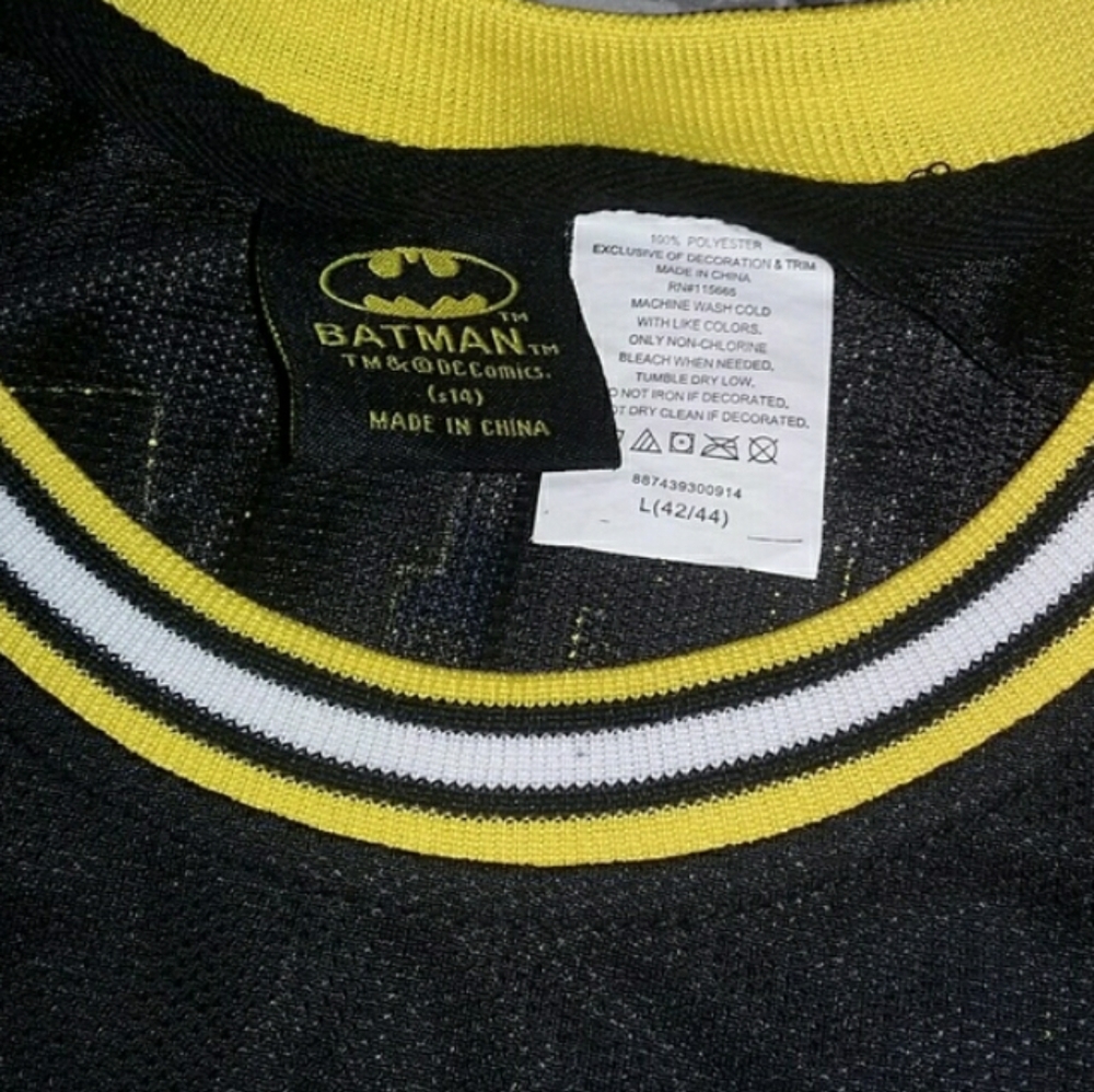 2015 Batman Logo Basketball Jersey Vintage Dc - Gem